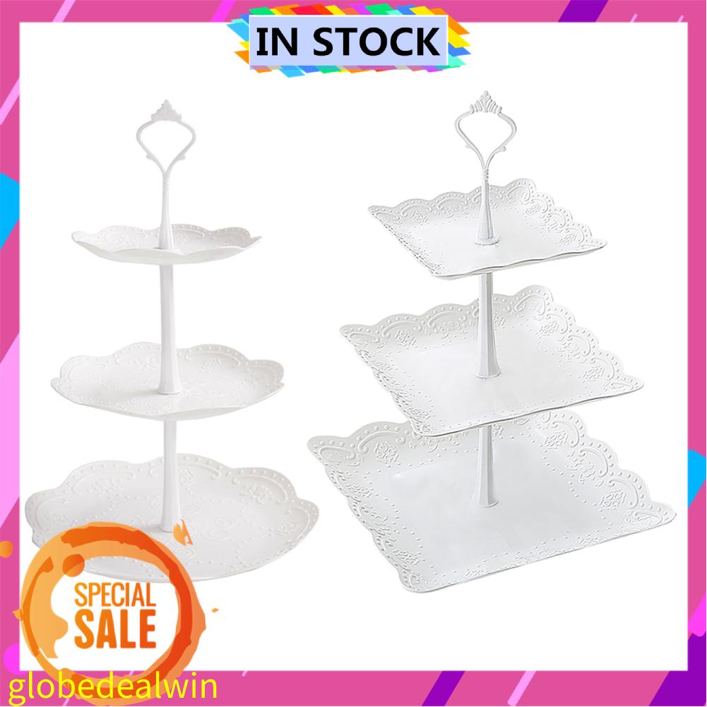 Globedealwin 3 Tier Serving Tray Dessert Stand Tower Structure White ...