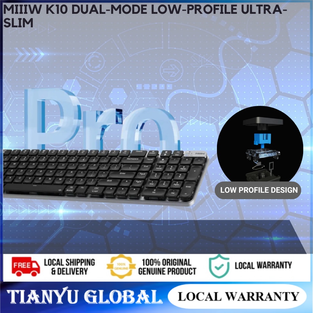 【SG READY STOCK】MIIIW Dual-mode Low-profile Slim Mechanical Keyboard ...