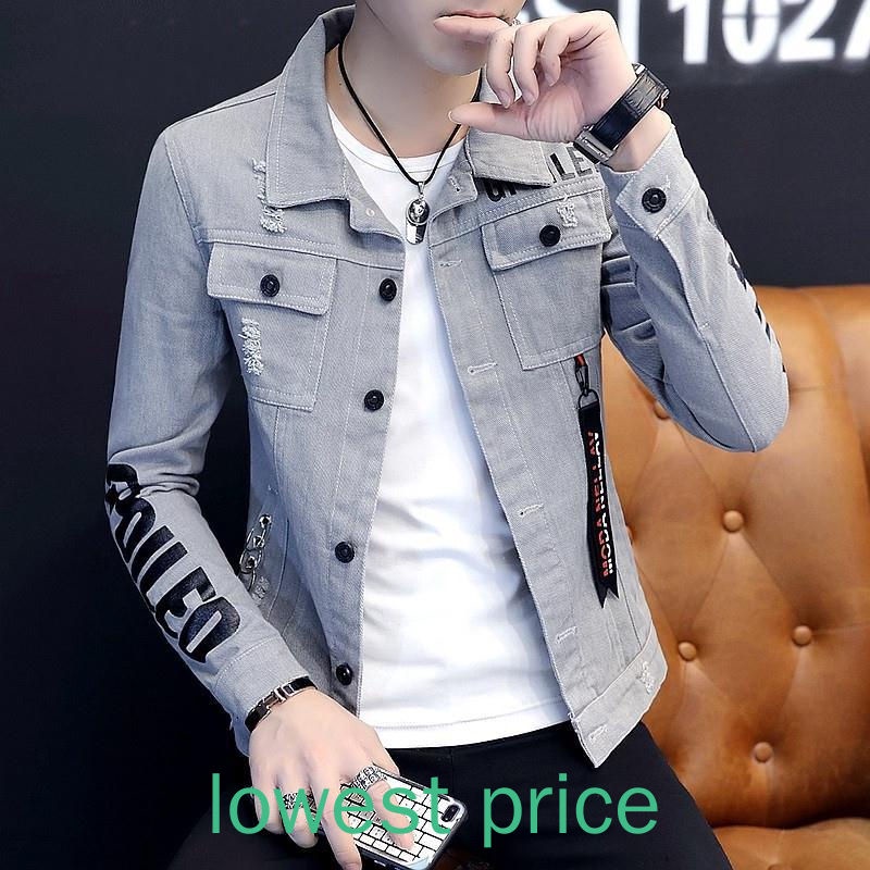 热销新款Spring jean jacket handsome male fashion personali spring denim ...