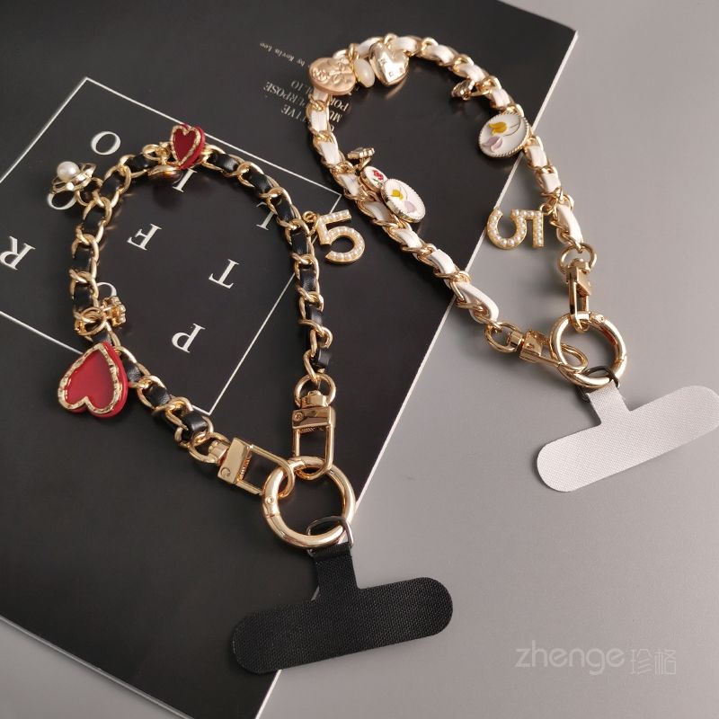 Mobile Phone Lanyard Chanel Pendant Pickup Portable Chain Card Phone ...