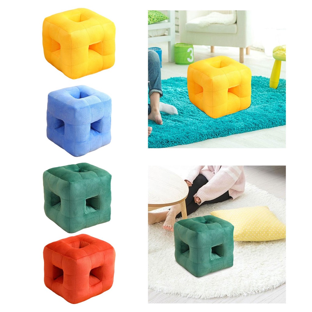 [Homyl478] Pillow Travel Pillow Square Cube Throw Pillow for Table ...
