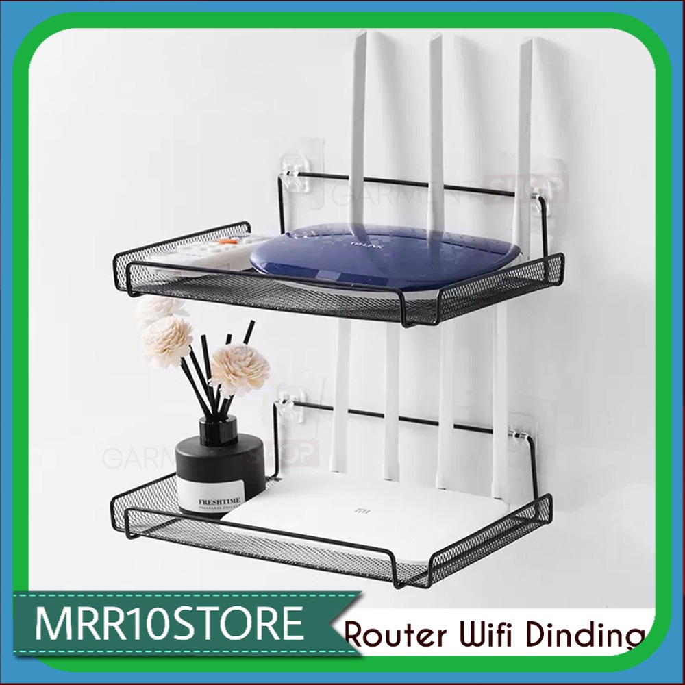 Hanging Iron Wall Wifi Rack Modem Router Holder Multipurpose Cosmetic ...
