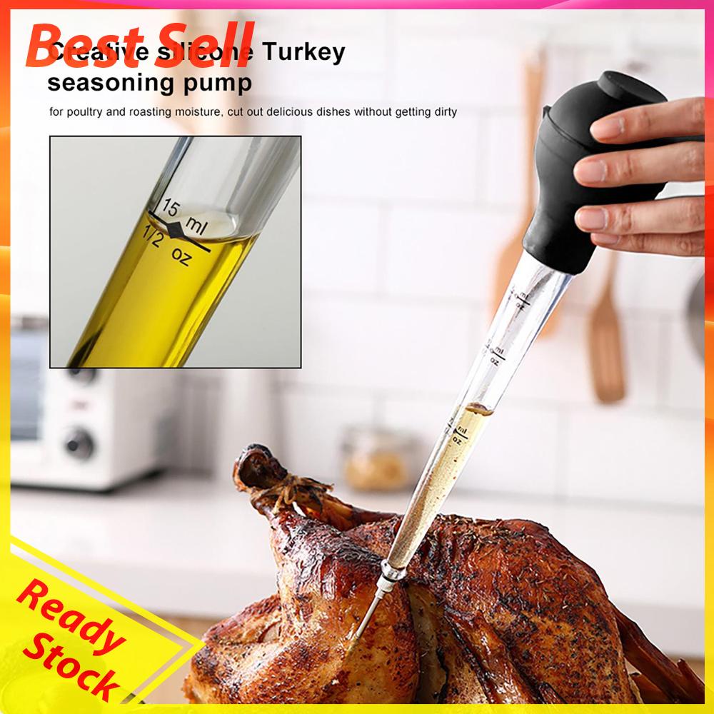 Turkey Baster Syringe Meat Marinade Injector with Needles Cleaning ...