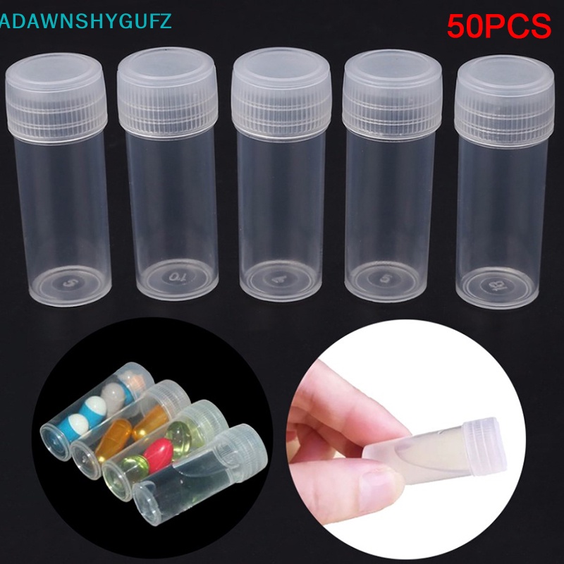 Adfz 50Pcs Plastic Bottle Sample Jar 5g Small Barrel Vials Capsule ...