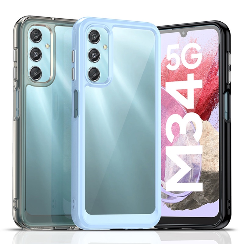 For Samsung Galaxy M34 M54 M14 5G Luxury Silicone Clear Bumper TPU ...