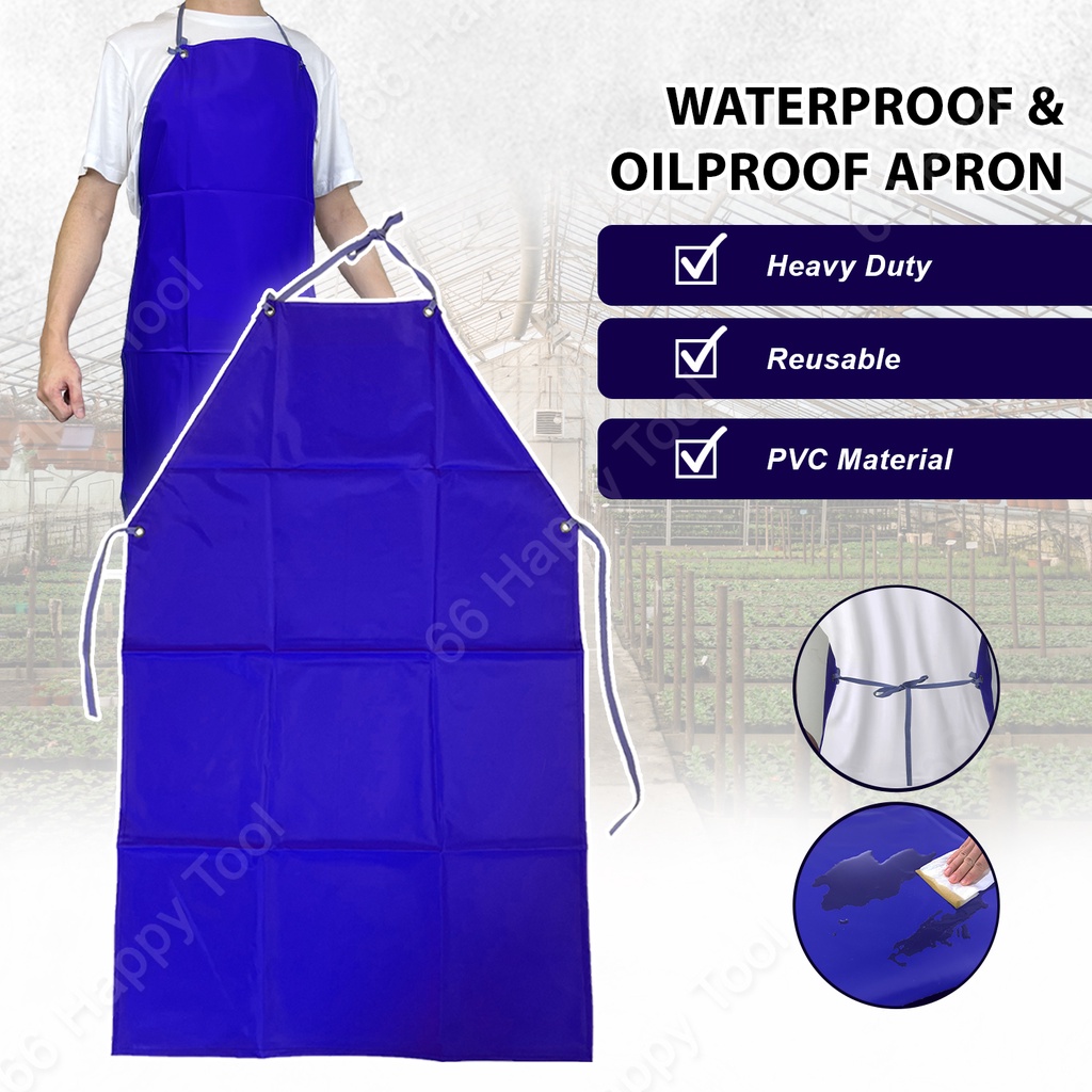 PVC Apron Waterproof Oil Proof Kitchen Garden Cleaning Wear Heavy Duty ...