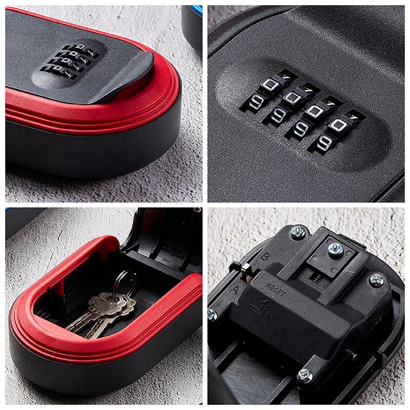 4 Digit Password Key Safe Box Combination Key Lock Box Storage Wall ...