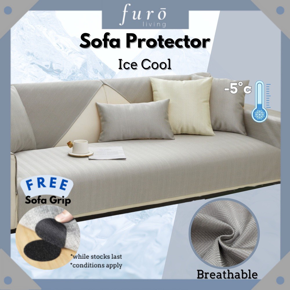 🇸🇬 1/2/3/4 Seater Cooling Silver Sofa Cover, Sofa Cover Protector with ...