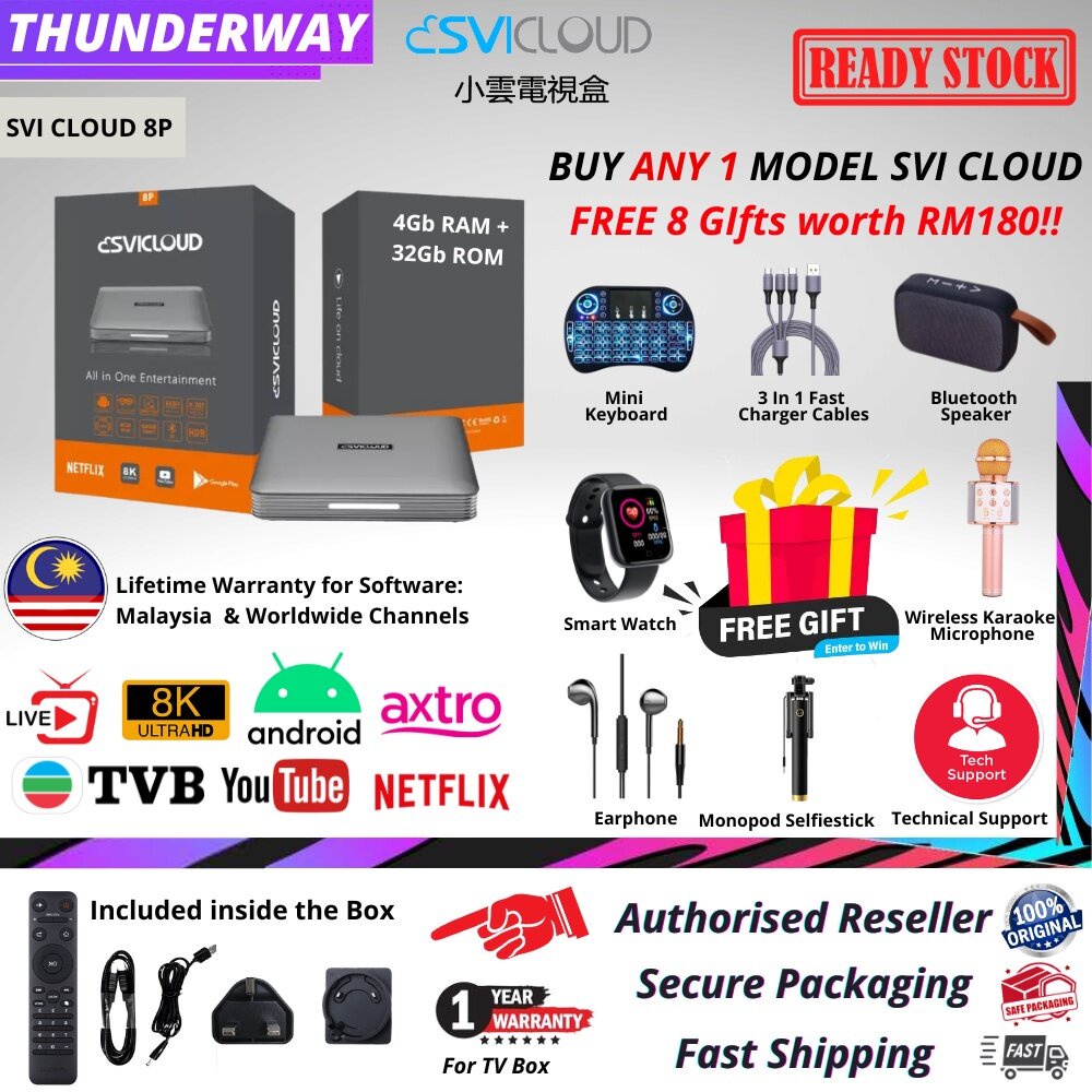 SVI Cloud Android Box 8P Model Lifetime Nationwide channel Included with FREE ! | Shopee Singapore