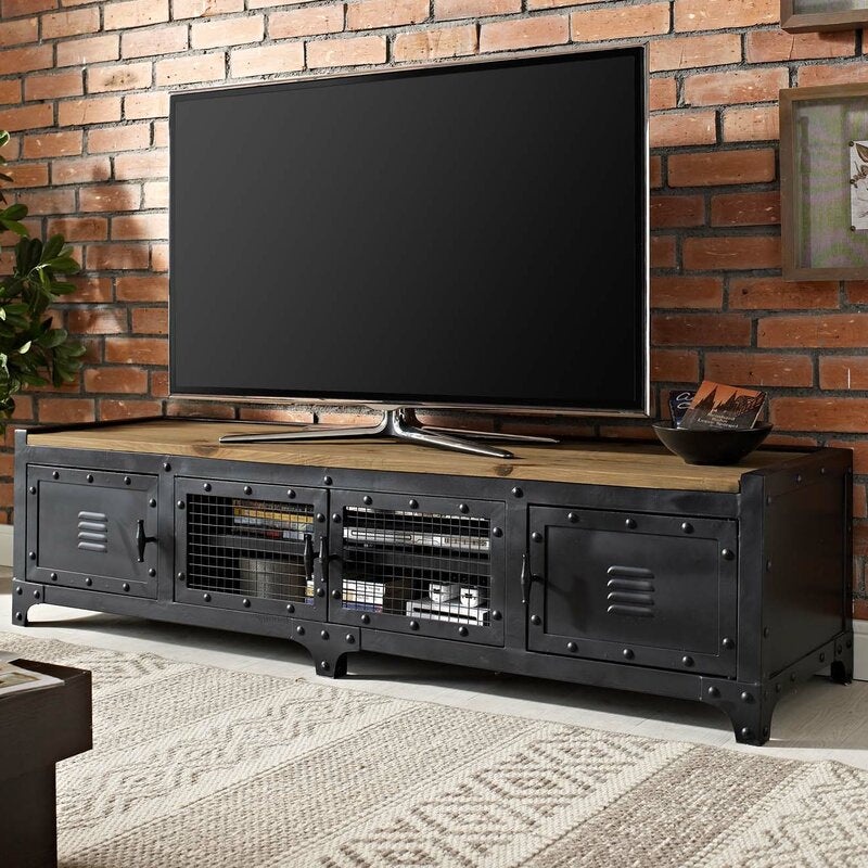 CULLEN Modern Industrial Metal TV Cabinet | Shopee Singapore
