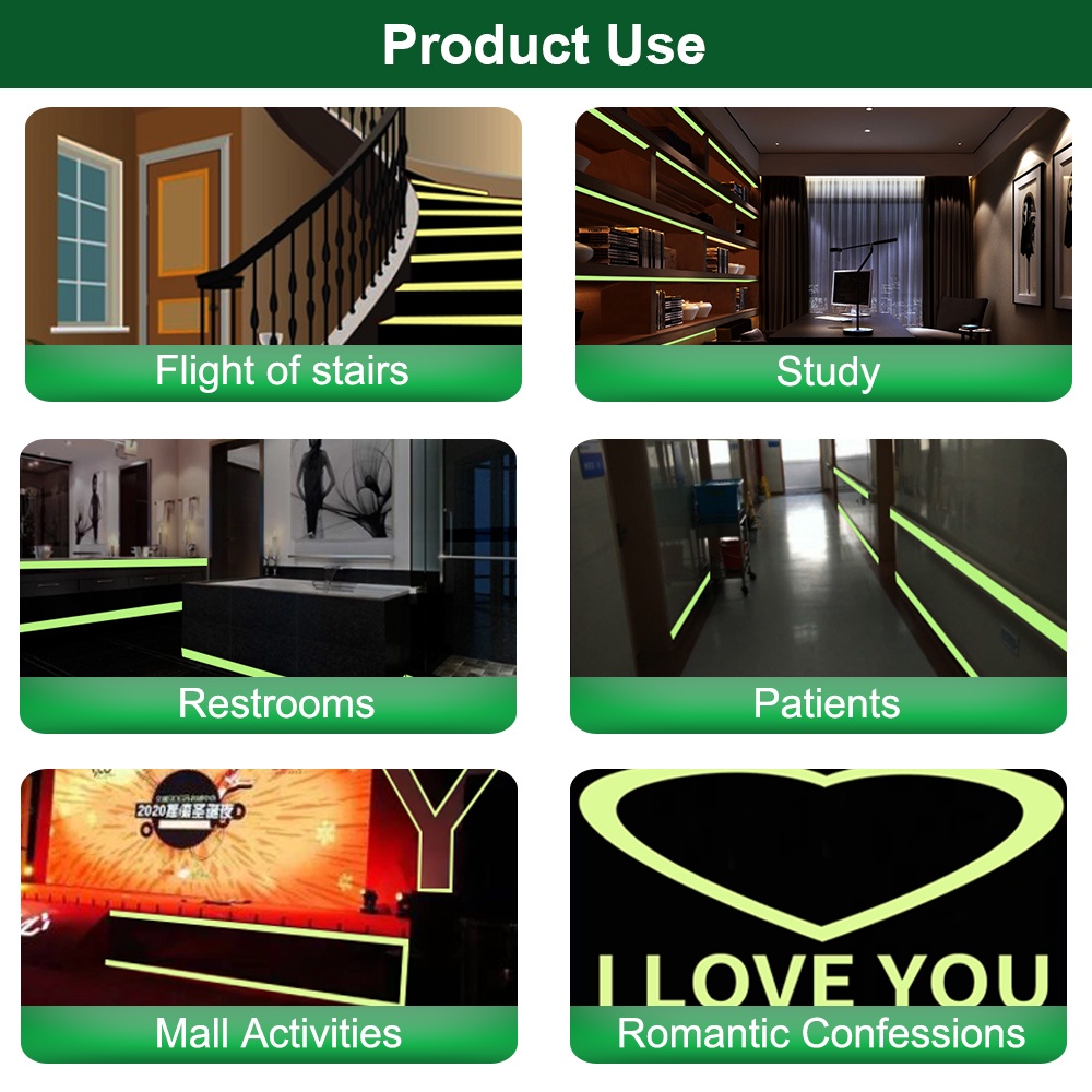Luminous Reflective Tape Glow In The Dark Tape Self-luminous Warning ...
