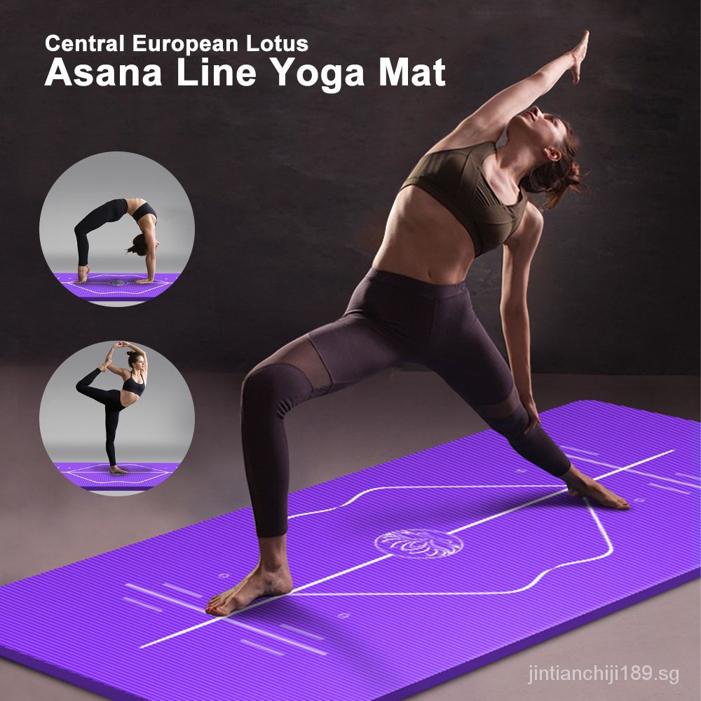 Yoga mat with professional posture line thickened anti slip NBR sports ...