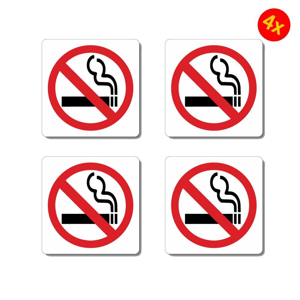 Pack of 4 50mmx50mm NO SMOKING DECAL STICKER SET X4 WARNING DECALS ...