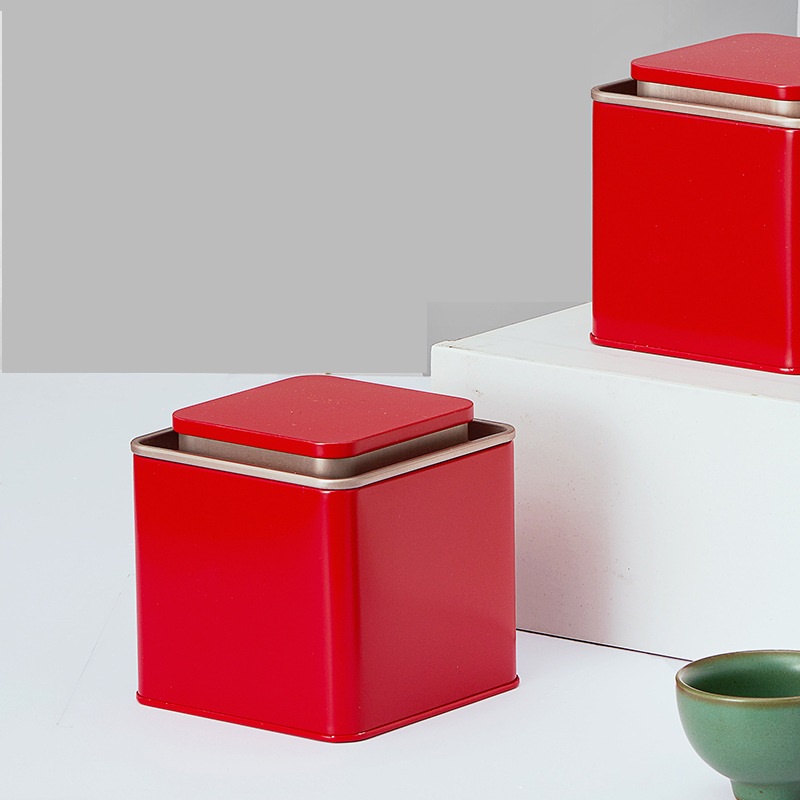 Square Metal Tins Tea Tin ContainersTea Storage Jar Coffee Sugar Spice ...