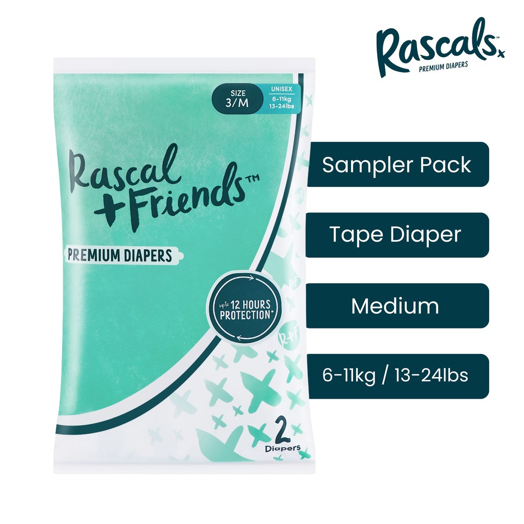 RASCAL + FRIENDS TAPE DIAPER | SAMPLER PACK | 2-PACK | Shopee Singapore