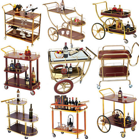 Stainless Steel Cake Trolley Hotel Three-Layer Food Delivery Cart4S ...