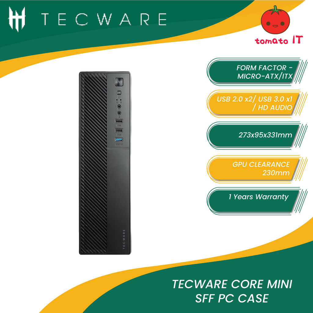 TECWARE Core Mini Micro-ATX PC Case with 250W PSU | Shopee Singapore