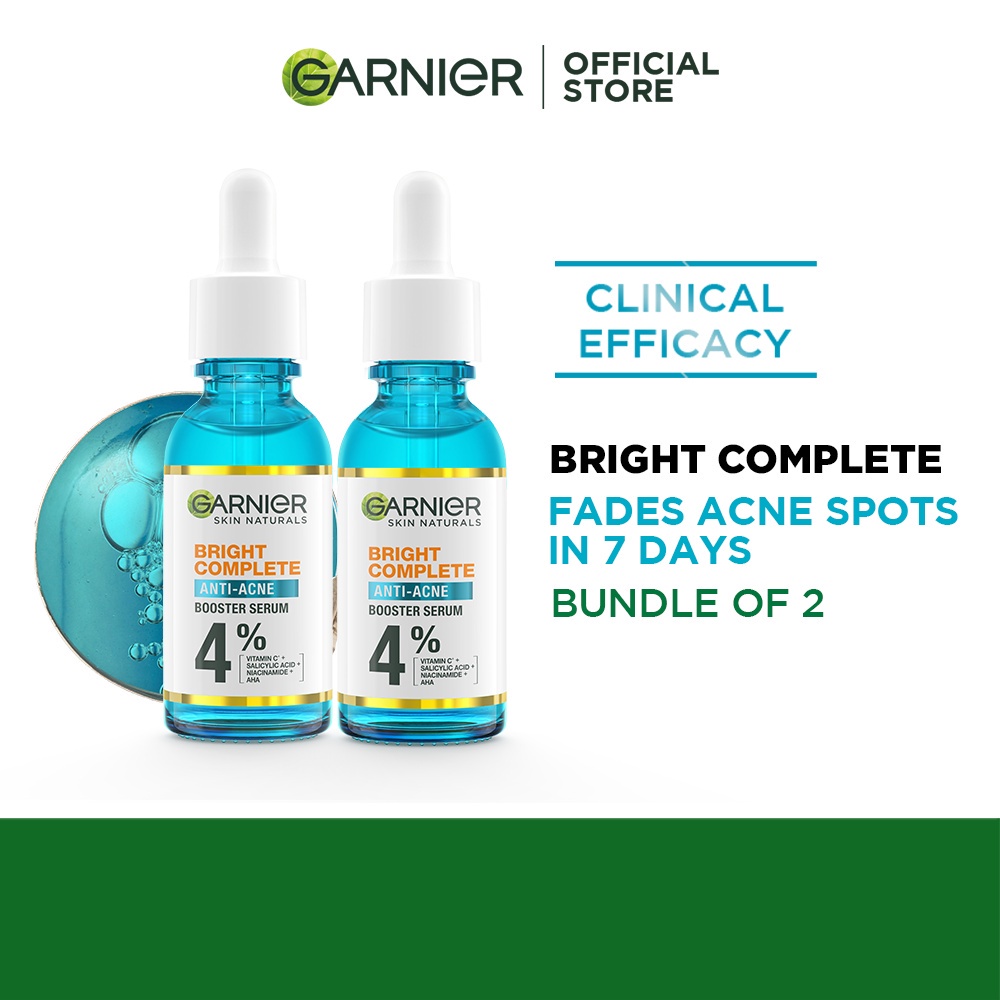 [bundle Of 2] Garnier Bright Complete Anti Acne Booster Serum 30ml