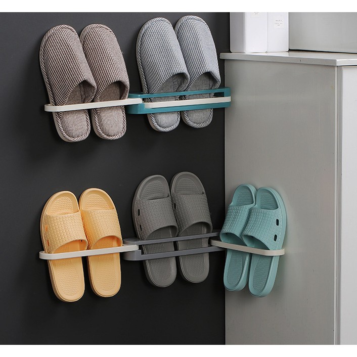 3 in1 Wall Mounted Hanging Shoe Slipper Holder Rack/Wall Mounted ...