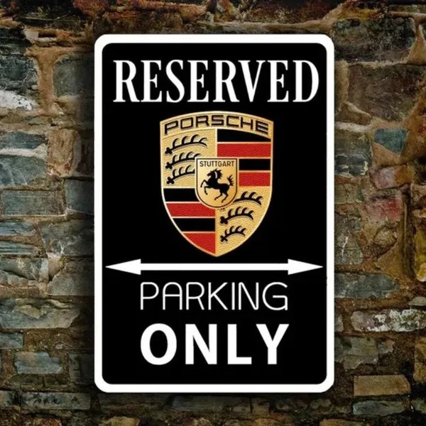 FashionPorsche Parking Only Sign Metal –Porsche Signs Garage Sign ...