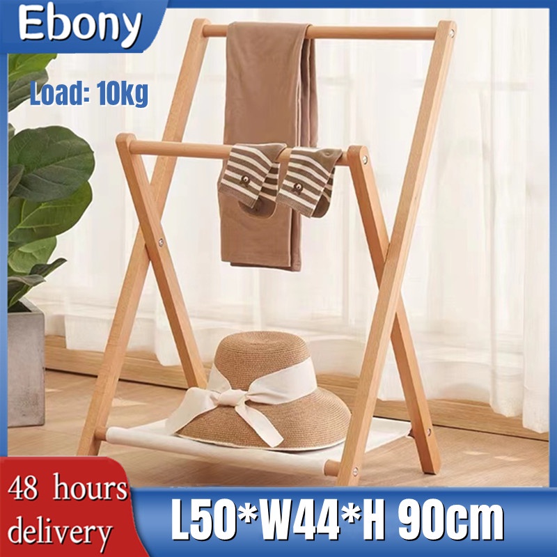 Clothing Garment Rack Floor Folding Coat Rack Hanger Indoor Clothes ...