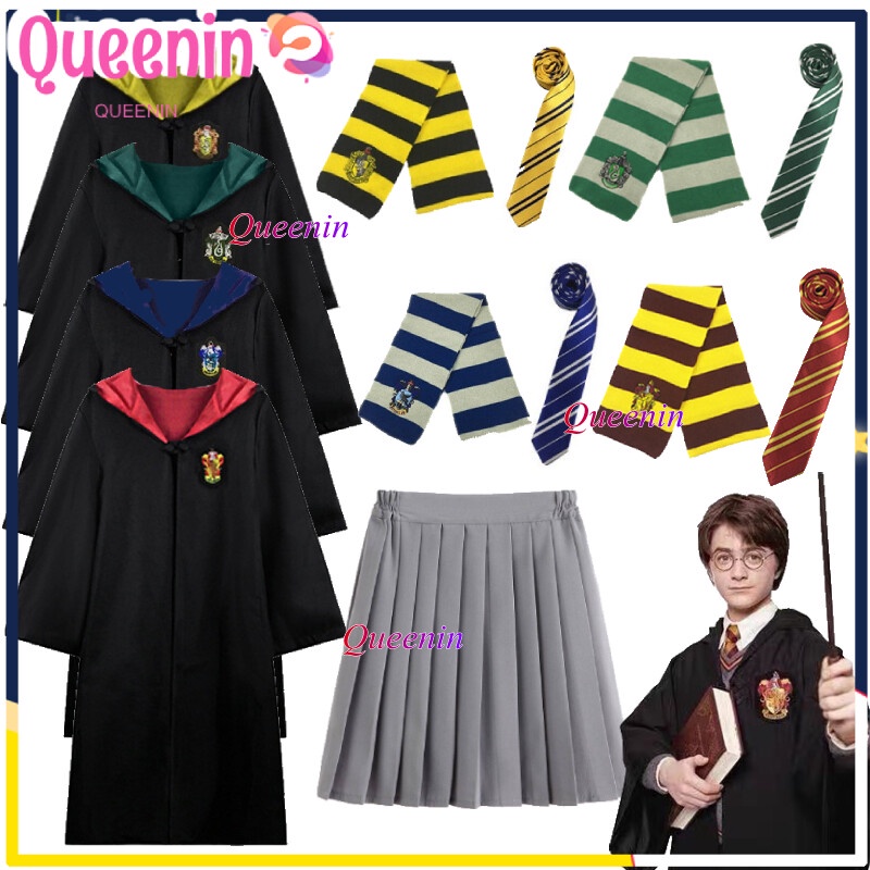 3PCS Harry Potter Costume Robe Tie Scarf Dress Gryffindor Robe ...