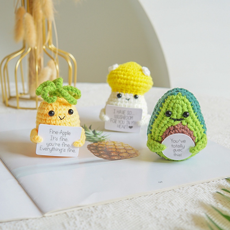 Simple Cute Doll Cartoon Knitted Toys Mini Table Decor Birthday Gift ...