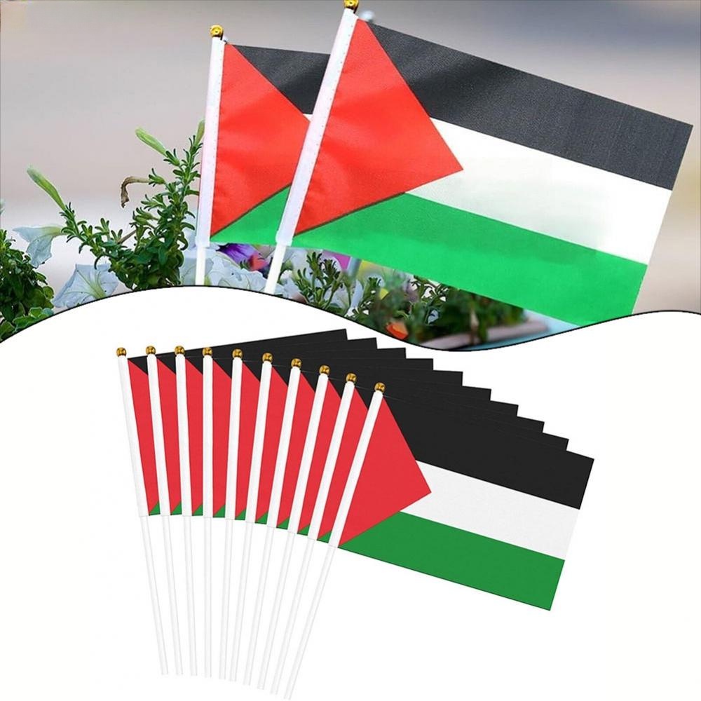 Palestine Flag Small with Pole, 14*21cm Palestine Hand Waving Flag ...