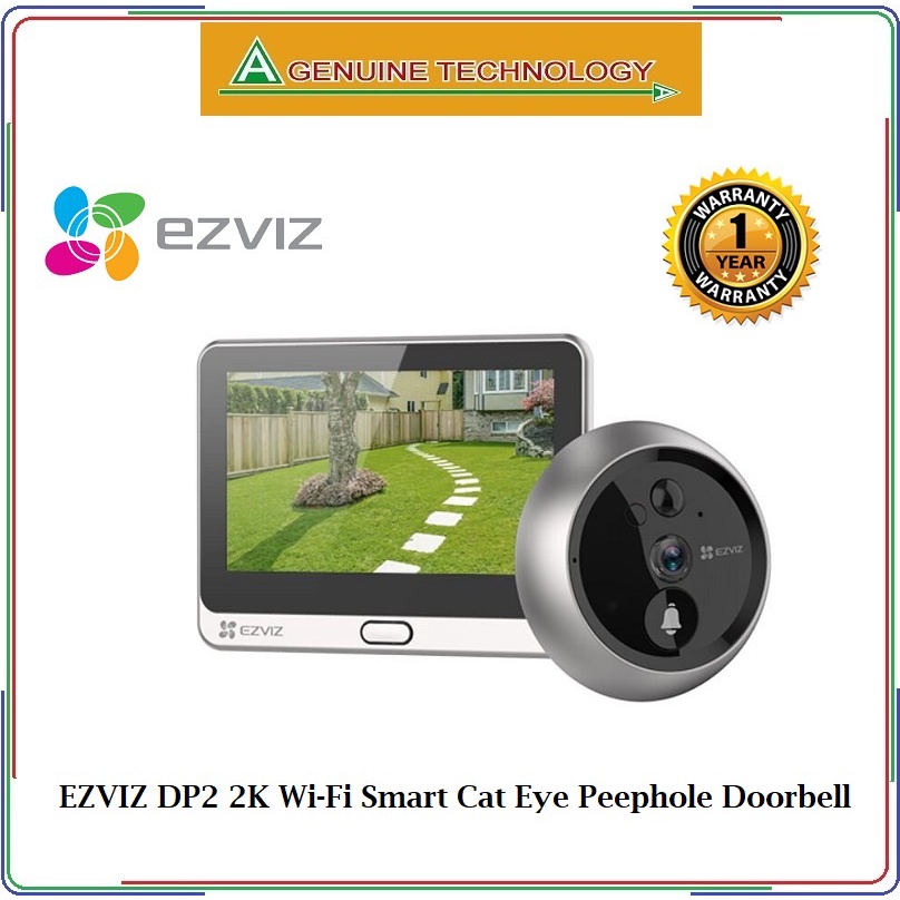 EZVIZ DP2 2K Wi-Fi Smart Cat Eye Peephole Doorbell - New Model | Shopee ...