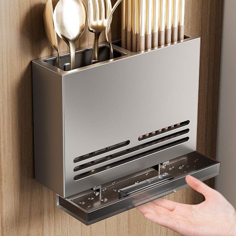 Kitchen Chopstick Spoon Storage Rack, Kitchen No Punch Wall-mounted ...