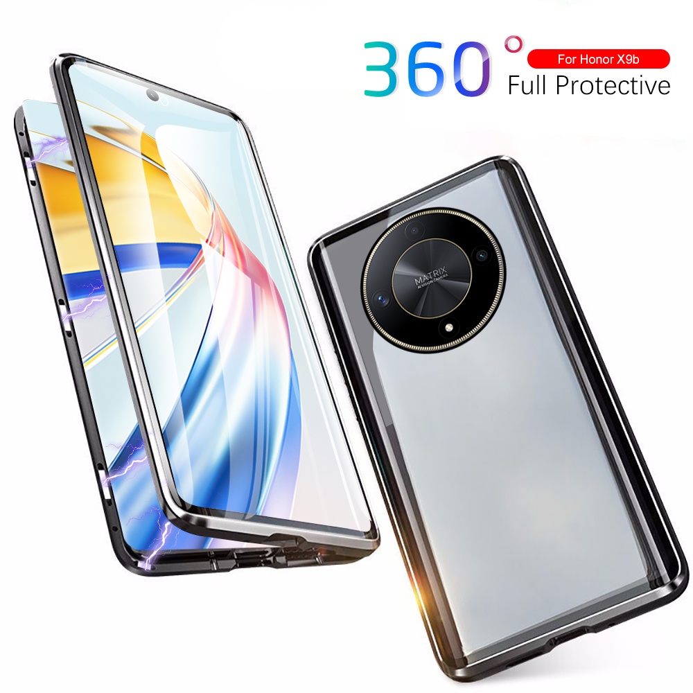 Honor X9b 5G 2023 360° Magnetic Flip Double-side Protective Glass Cover ...