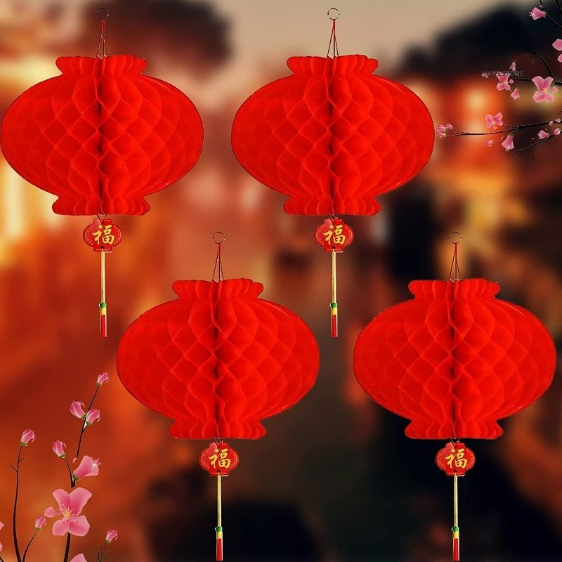 Traditional Chinese Red Paper Lantern for 2024 Chinese New Year ...