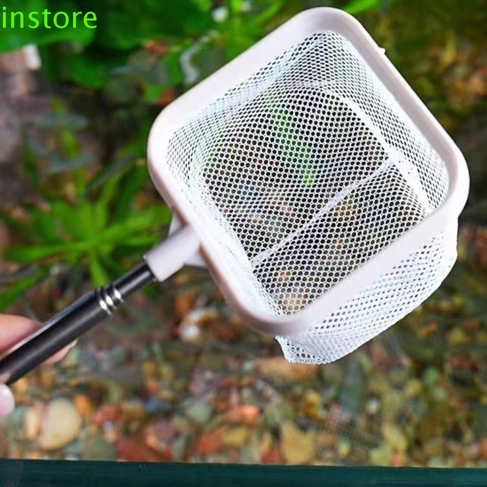 INSTORE Fishing Shrimp Net, Long Handle Extendable Aquarium Square ...