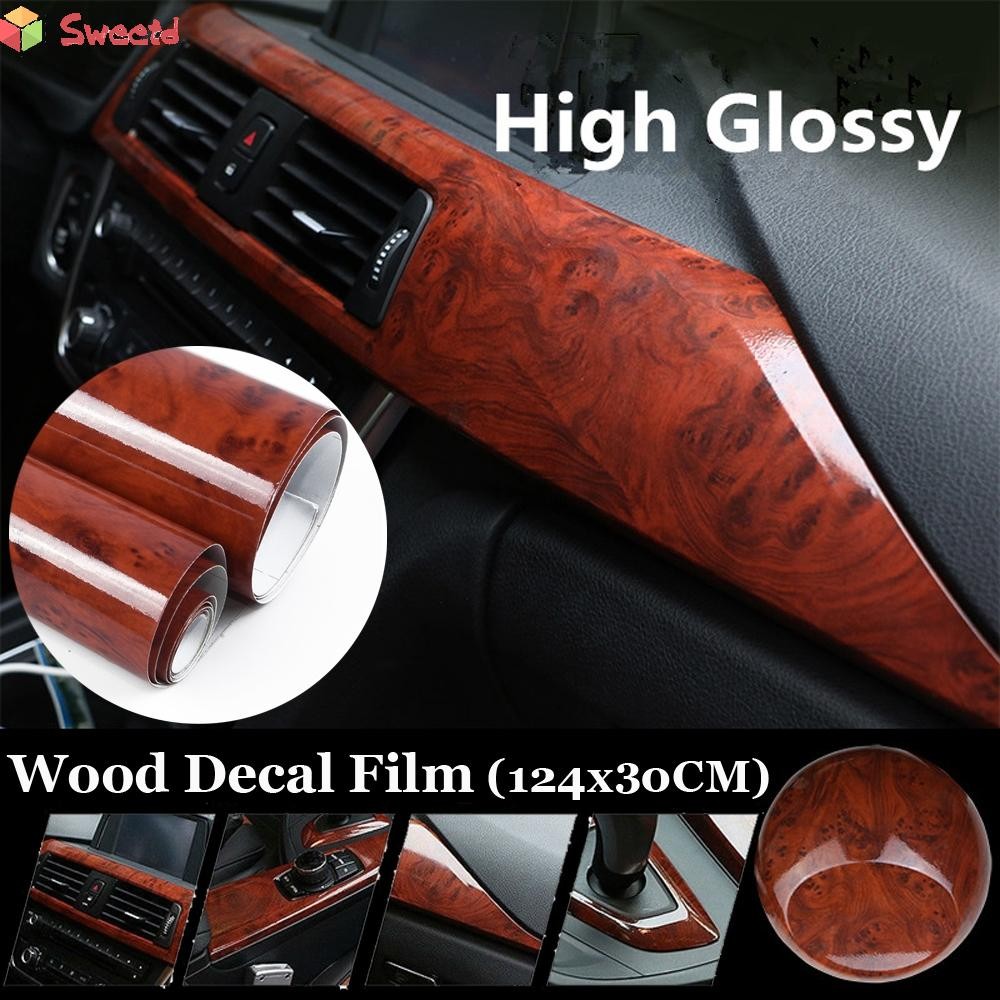 Waterproof Walnut Wood-Grain Vinyl Wrap Car Sticker Roll Film Decor 12x ...