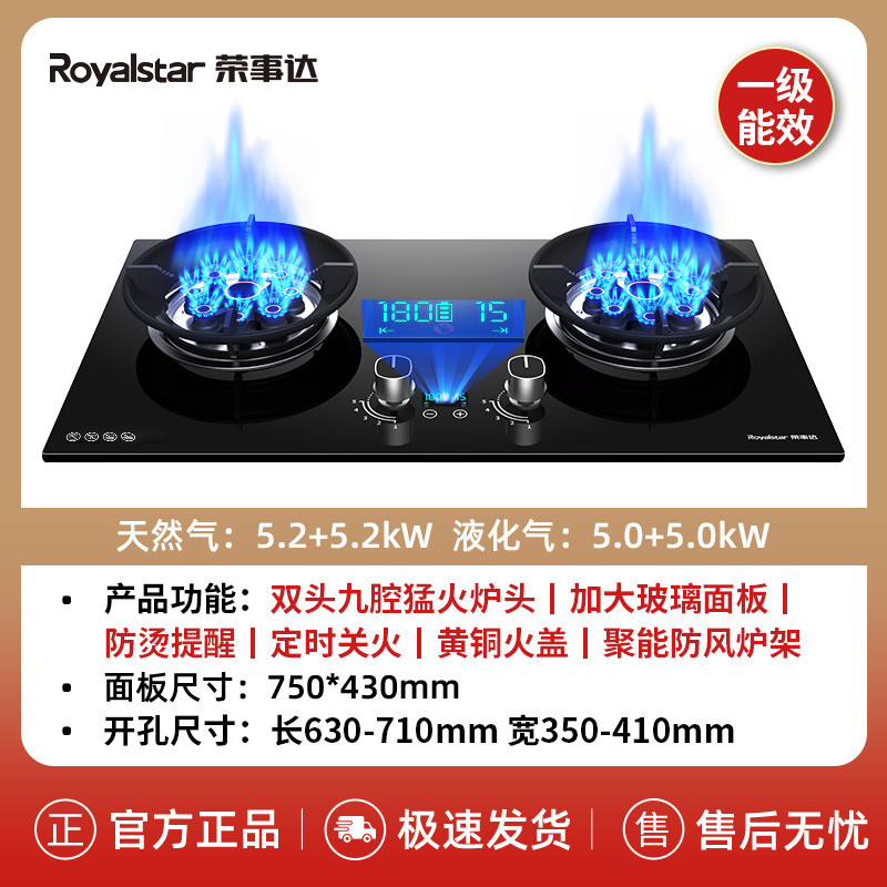 Royalstar Gas Stove Double Burner Gas Stove Household Built-in Dual-use Natural Gas Stove ...