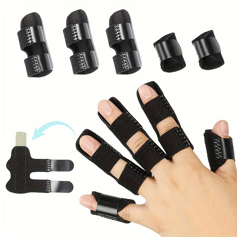 5pcs Finger Splint Set: 2 Thumb and Little Finger Braces, 3 Finger ...