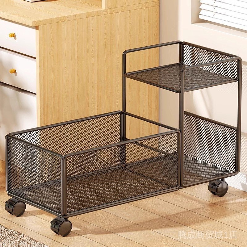 Storage Box Under Desk Backpack Layered Organizer Floor with Wheels ...