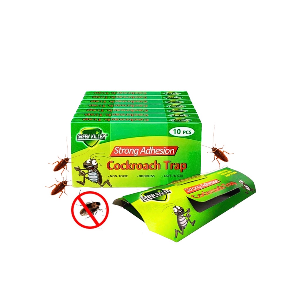 SG Ready Stock 10 Pcs Green Killer Cockroach Lizard Trap with Bait ...