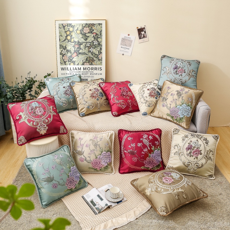 48x48cm Square Sofa Pillow Cover Luxury European Chenille Jacquard ...