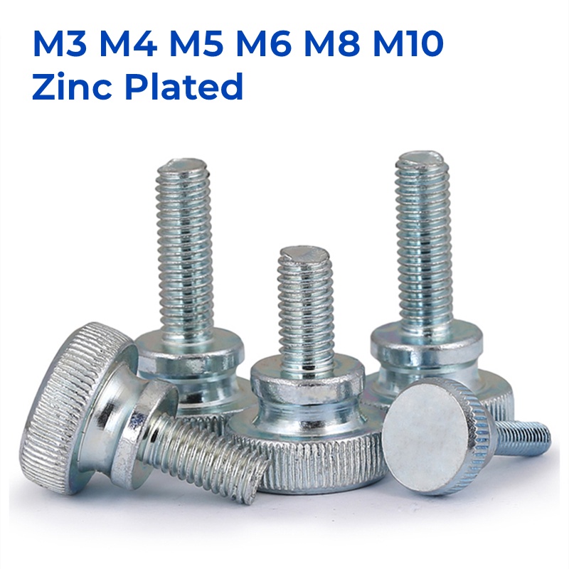 M3 M4 M5 M6 M8 M10 Zinc Plated Carbon Steel GB834 Knurl High Step Head ...