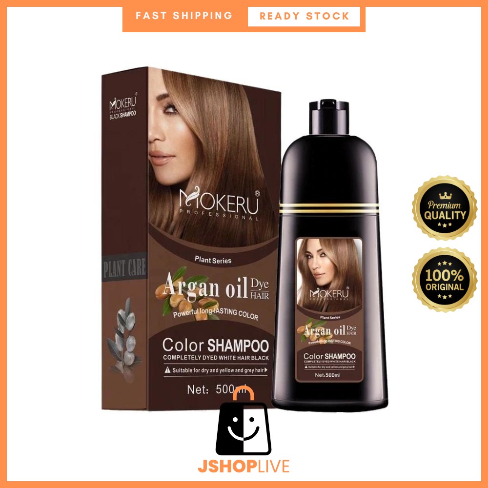 MOKERU Argan Oil Hair Dye Colour Shampoo - 500ML (BB) | Shopee Singapore