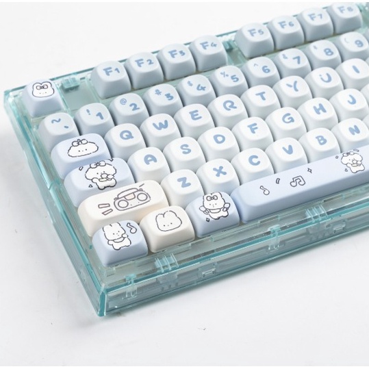 Band Rabbit Keycaps 139 Keys MOA Profile PBT Material DYE-SUB Blue ...