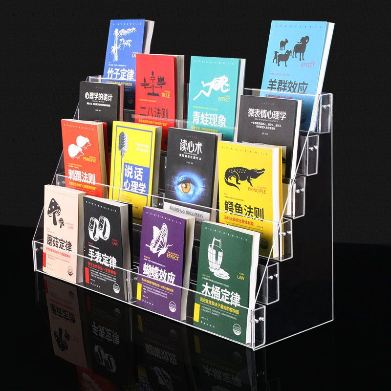 Acrylic book display rack office desktop storage rack newspaper and ...