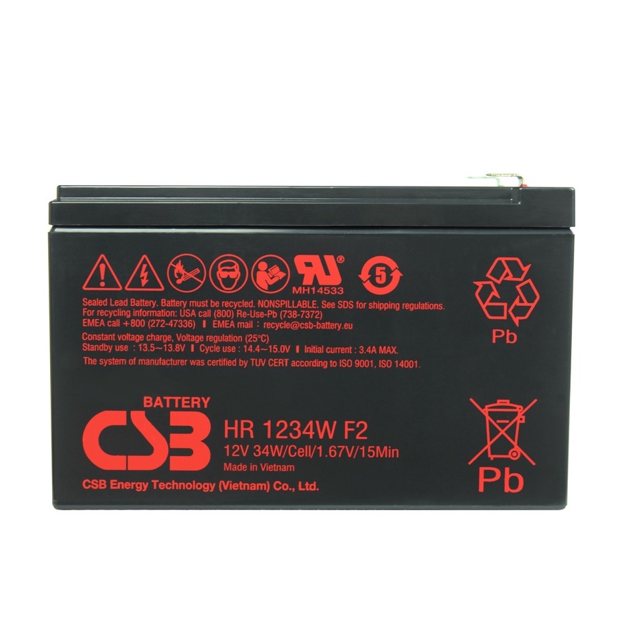 [UPS battery] CSB HR1234W 12V 9Ah UPS /High Rate AGM Battery - VRLA ...