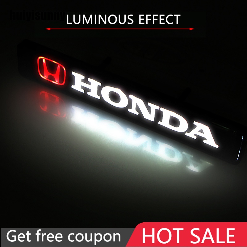 HYS With LED light Car Front Grille Emblem Badge Stickers For Honda ...