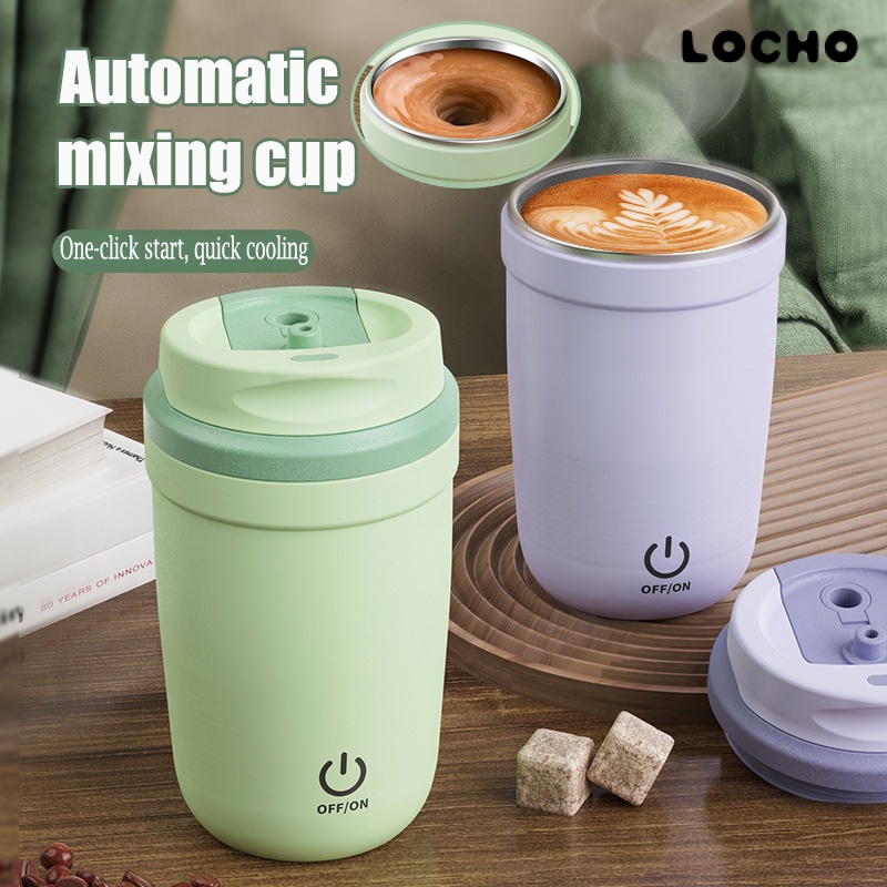 【IN STOCK】400ml Automatic Self Stirring Mug Cup 316 Stainless Steel Coffee Milk Mixing Mug ...