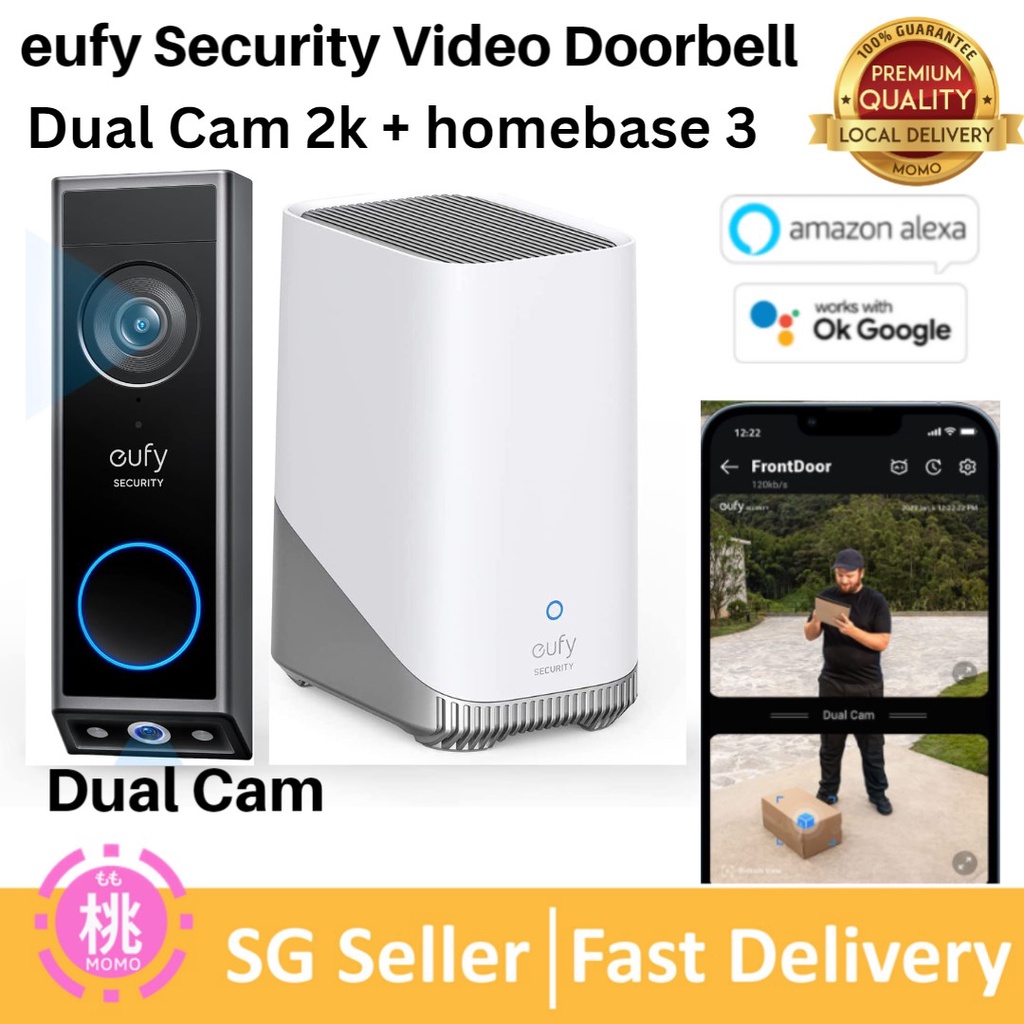 eufy Security Video Doorbell E340 (Battery Powered), Dual Cameras with ...