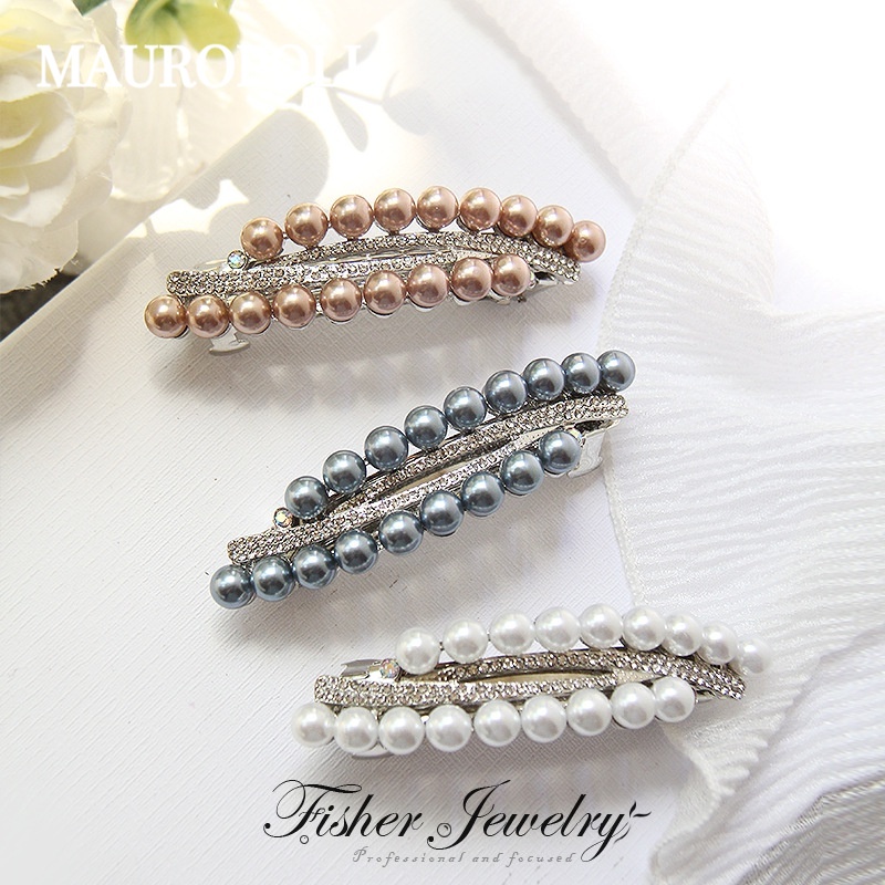 Mauropoli [Ready Stock] Colorful Pearl Hair Clip Back Head Hairpin Disc ...