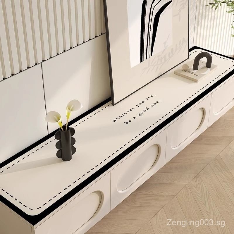 Customizable Rounded Corner TV Cabinet Mat Entryway Console Mat ...