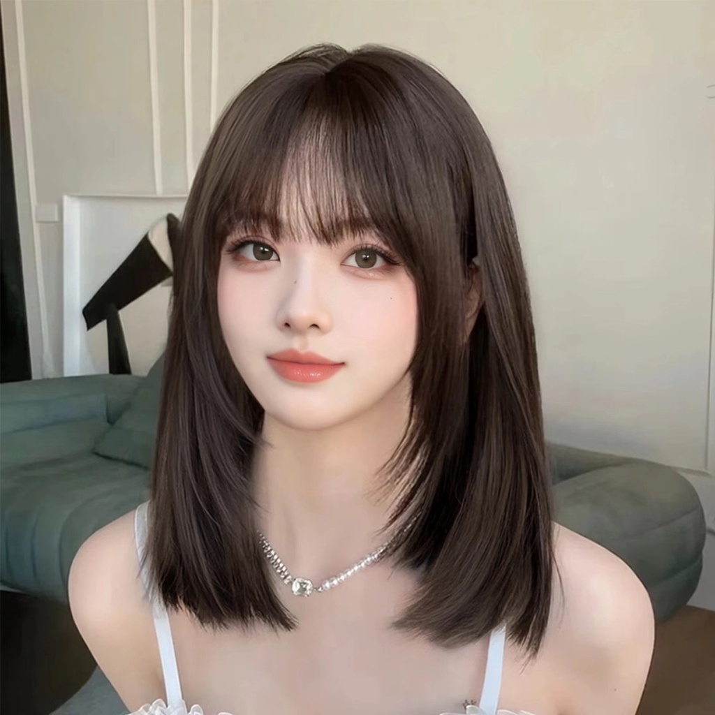 1478 [Layered Medium Long Hair] Wig Female Shawl Medium Long Hair Cover ...